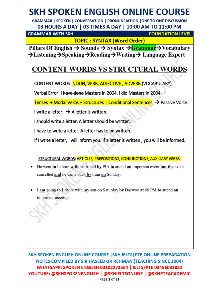 Syntax | PDF | English Language | Clause