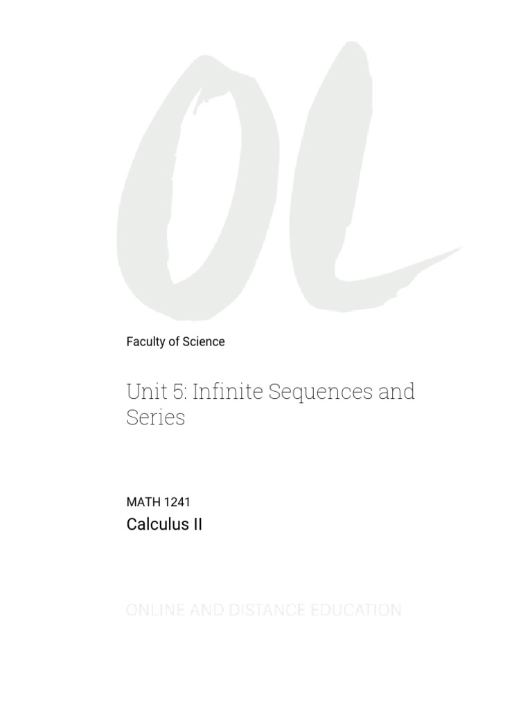 MATH1241 Unit5 | PDF | Sequence | Power Series