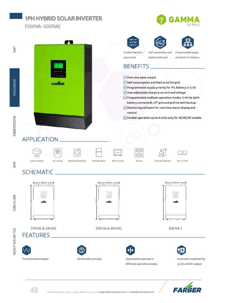 1ph Hybrid Solar Inverter 1000va 5000va | PDF