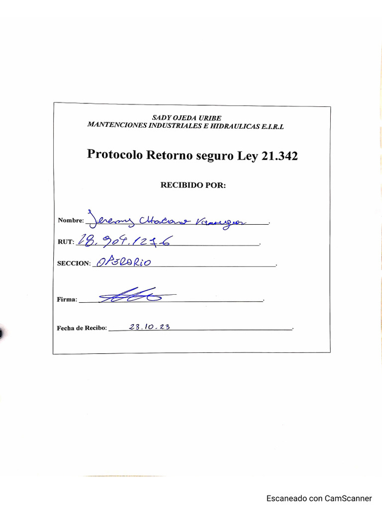 Protocolo Ley 21.342 | PDF