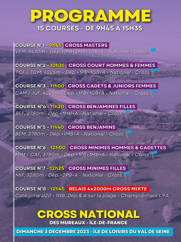 Programme Du Cross National 2023 | PDF
