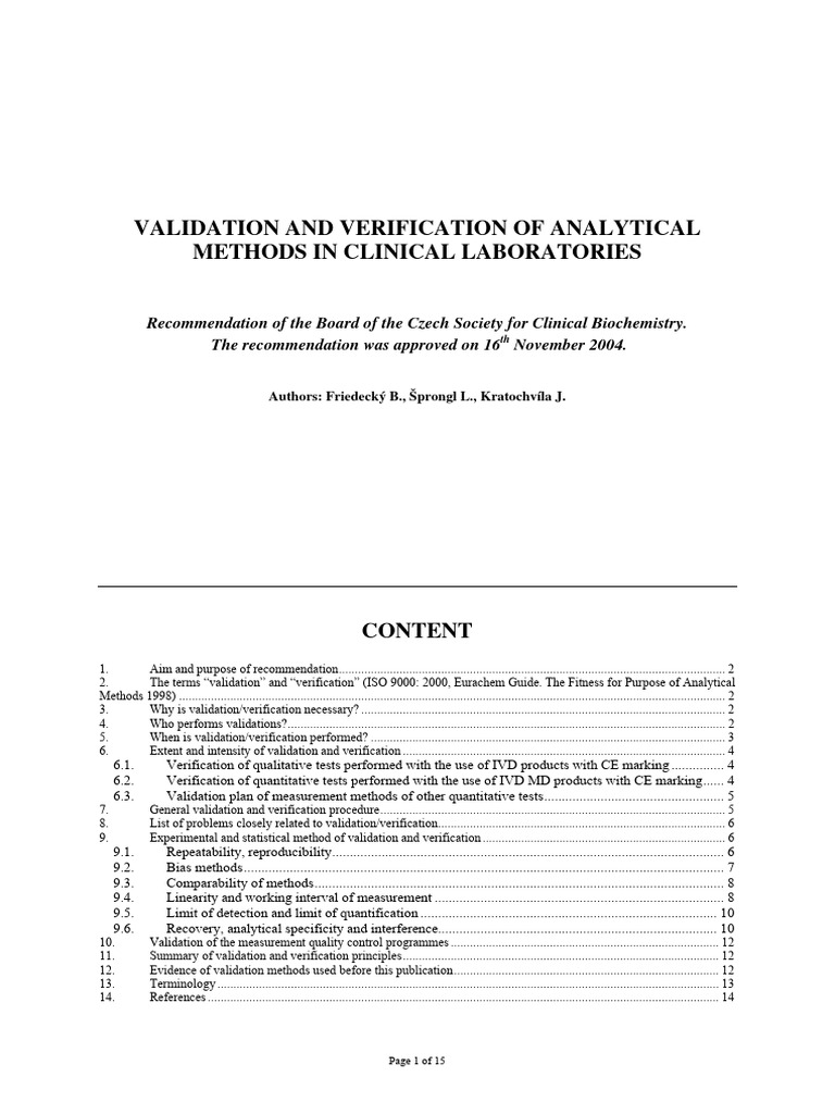 Validation and Verification of Analytical Methods 1720521746 | PDF | Detection Limit ...