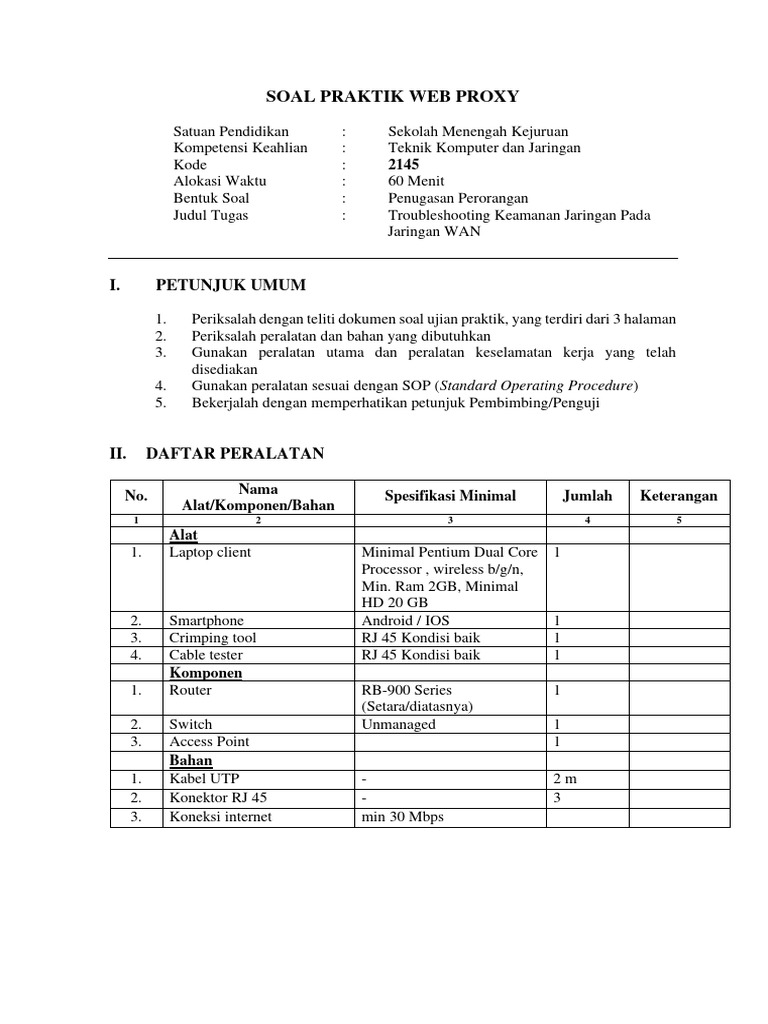 Soal Praktek Web Proxy | PDF | Komputer