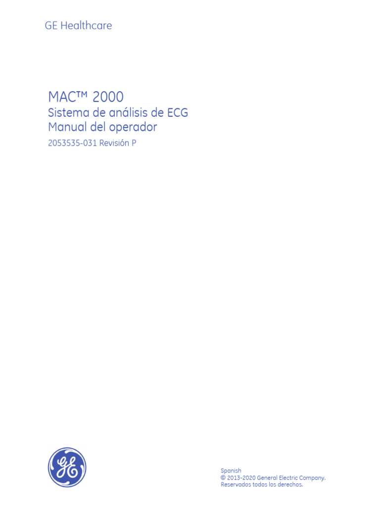 MAC-2000-Manual de Usuario | PDF | Electrocardiografia | Software