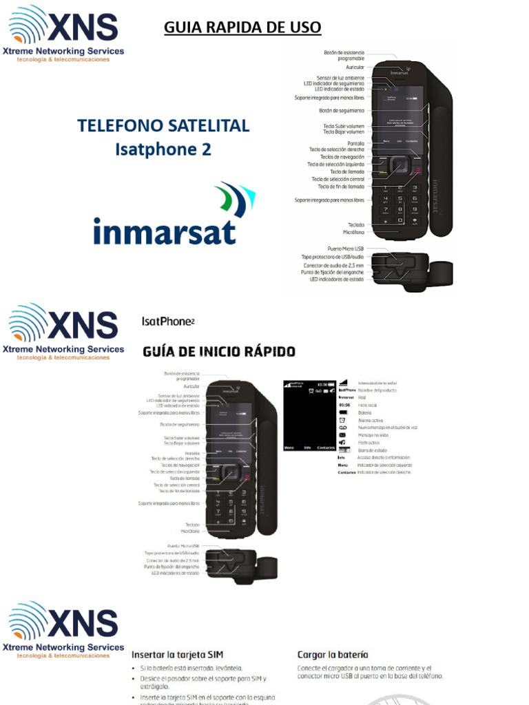 Guía de Uso del Teléfono Satelital Isatphone 2 | PDF | Televisión via ...