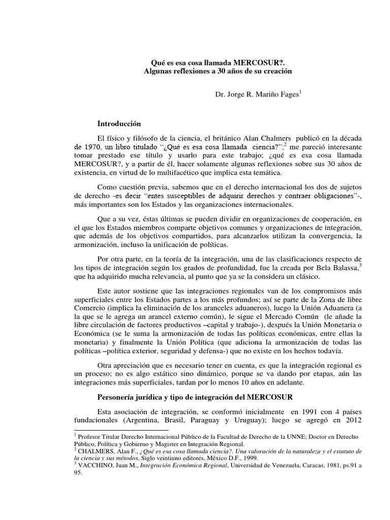 Que Es Esa Cosa Llamada Mercosur | PDF | Relaciones Internacionales ...
