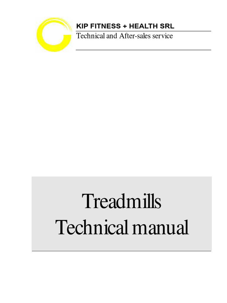 Kip Fitness - Cinta Treadmills Technical Manual | PDF | Electric Motor ...