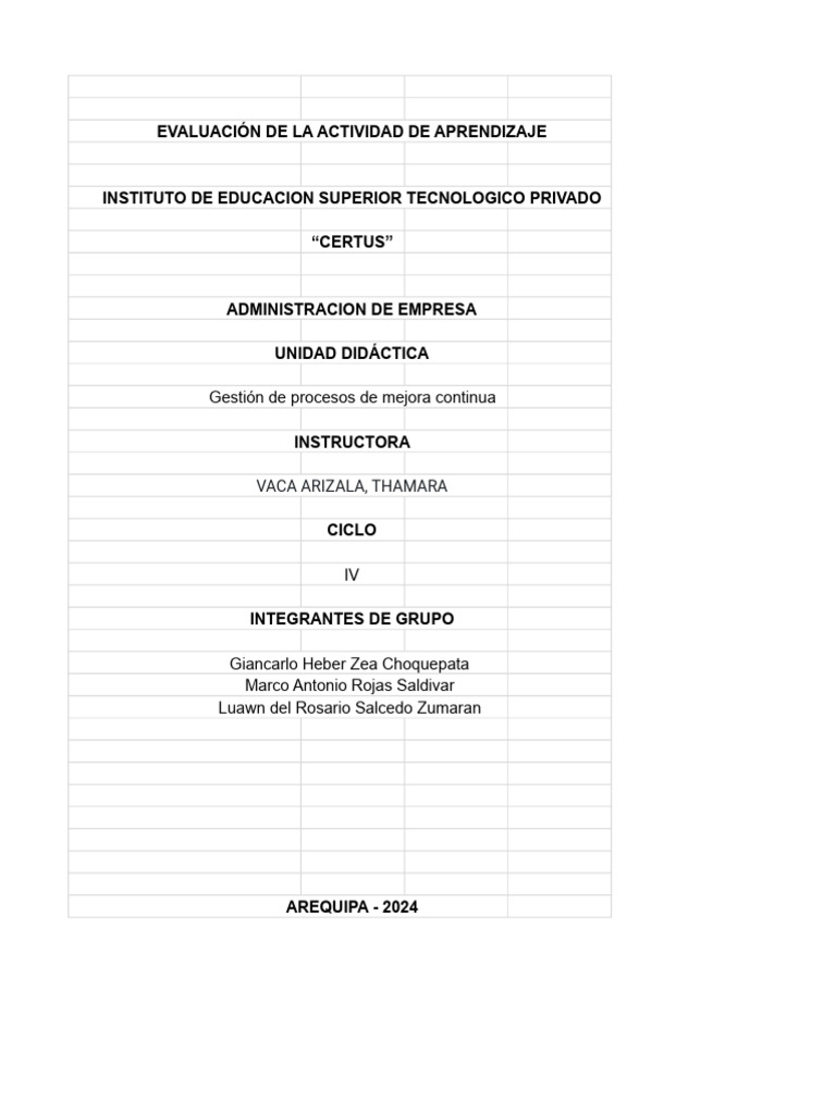 Aa4 Mejora Continua | PDF | Business | Software