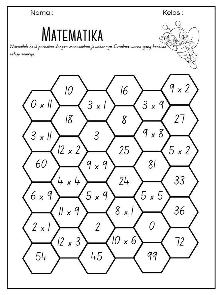 Multiplication Match Mathematics Worksheet | PDF