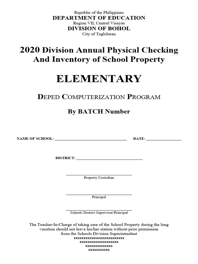 2020-Invty-DepEd-Computerization | PDF | Personal Computers | Desktop ...