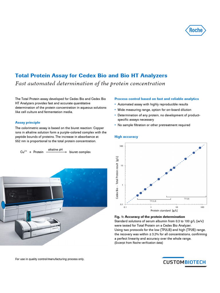 Cedex Bio Analyzer Protein Assay Accuracy | PDF | Assay | Analytical ...