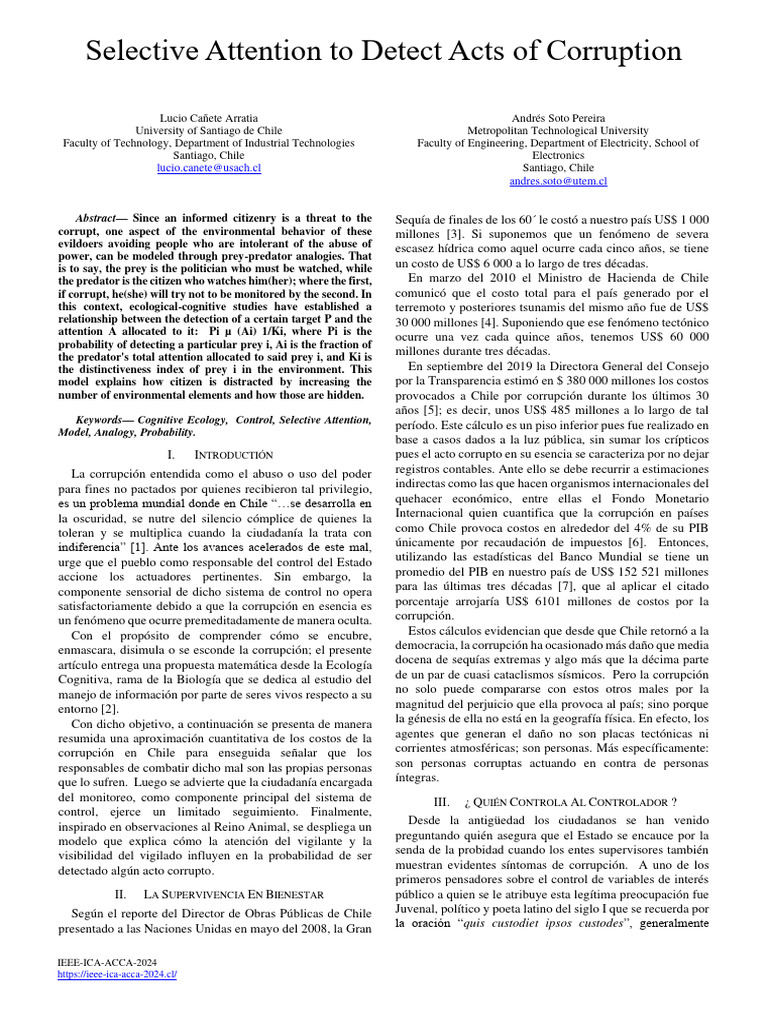 IEEE-ICA-ACCA-2024 - Selective Attention To Detect Acts of Corruption | PDF | Corrupción ...