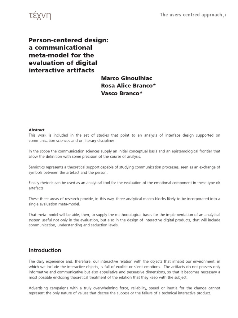 Person Centered Design A Communicational | PDF | Semiotics | Communication