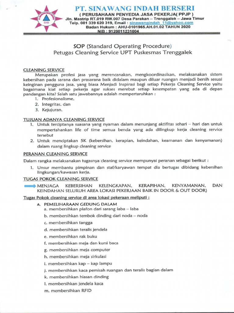 Sop Outsourcing Pt. Sinawang Indah Berseri | PDF
