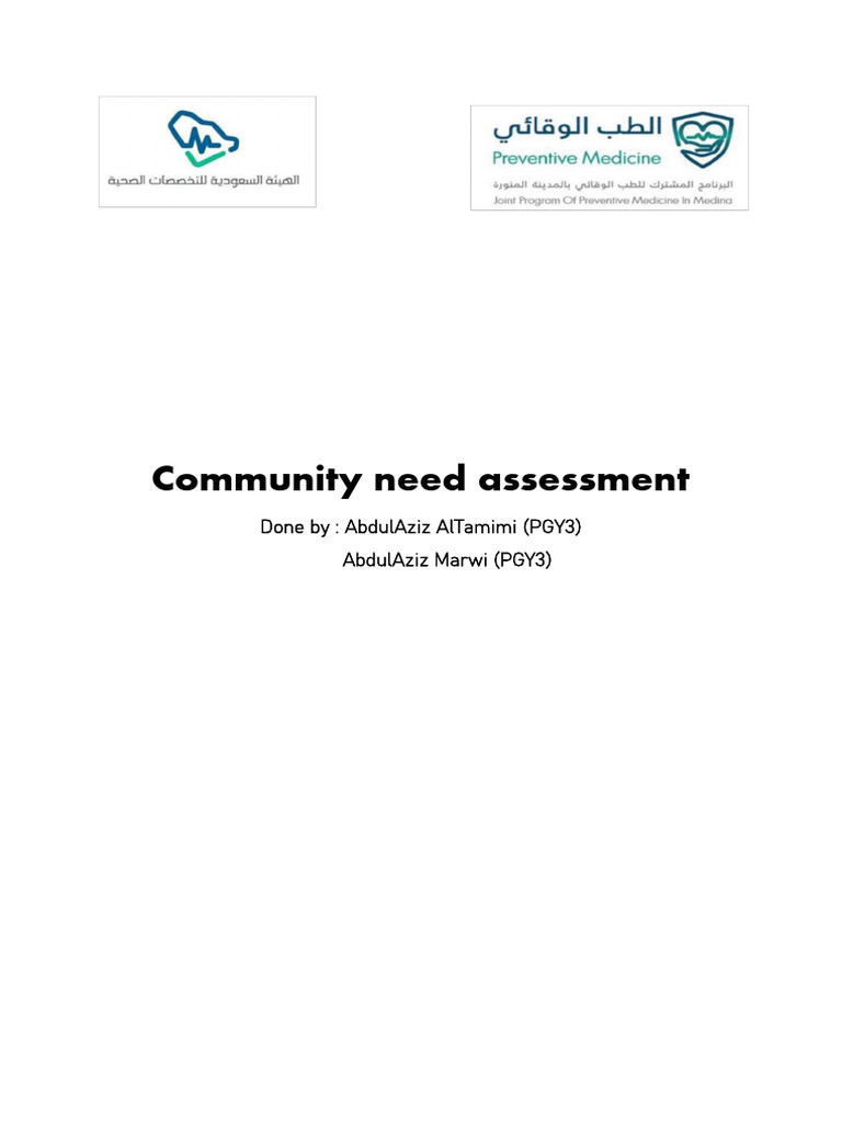 Community Need Assessment | PDF | Survey Methodology | Medicine