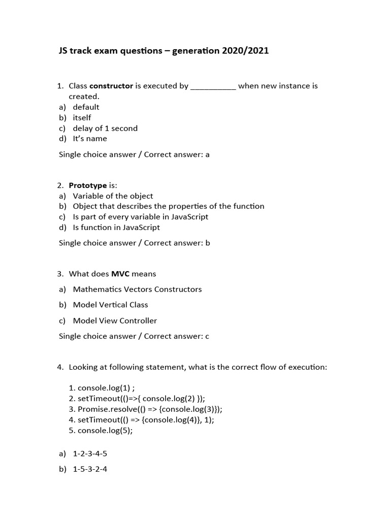 2nd Semester Exam Js 2021 Final Pdf Java Script Computer Programming 