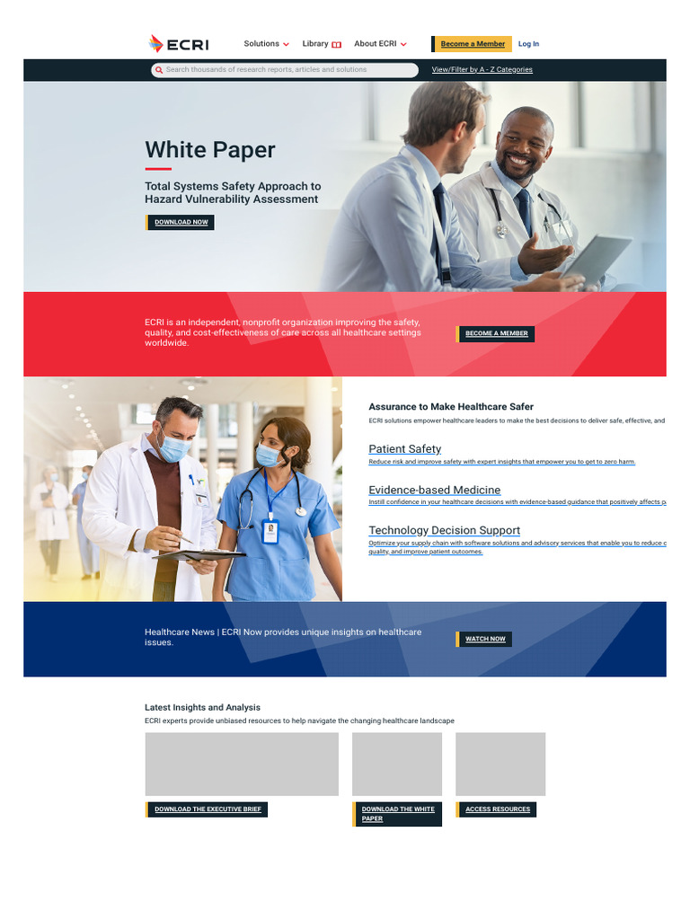 ECRI - Trusted Voice in Healthcare | PDF | Health Care | Evidence Based ...