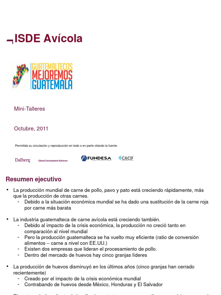 03.isde - Avicola Fundesa 2015 | PDF | Carne | Guatemala