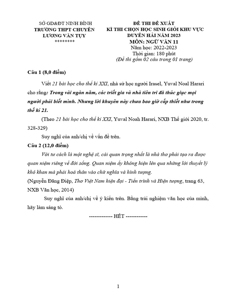 Nguvan 11 Luongvantuy Ninhbinh | PDF