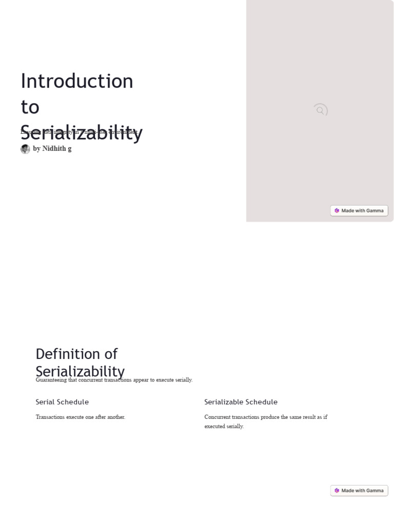 Introduction To Serializability | PDF | Database Transaction | Synchronization