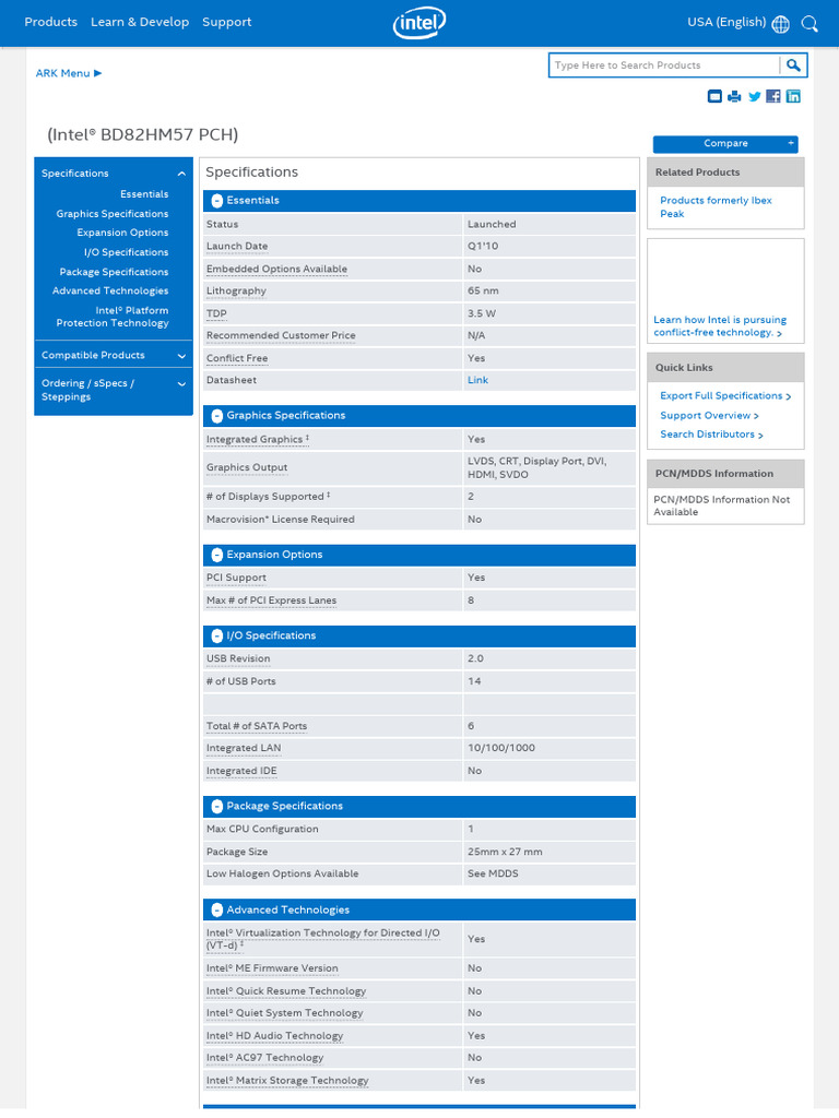 Pgurl - Intel bd82hm57 PCH | PDF | Intel | Computer Architecture