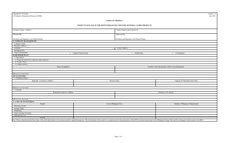 Annex C2 - Company Profile | PDF