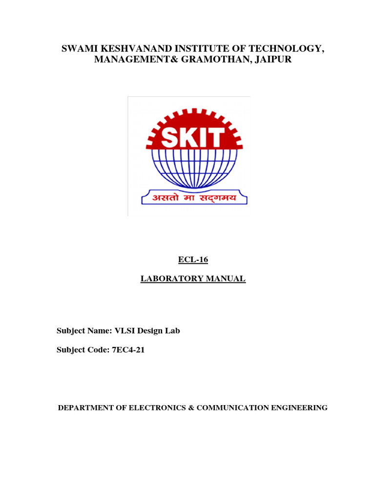 Vlsi Lab File Pdf Hardware Description Language Logic Synthesis 4616