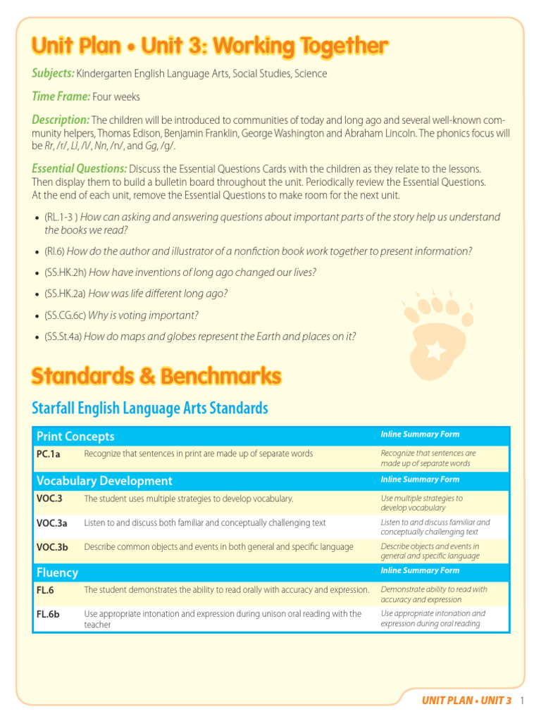 Kindergarten Unit 3: Community Helpers | PDF | Syllable | Phonics