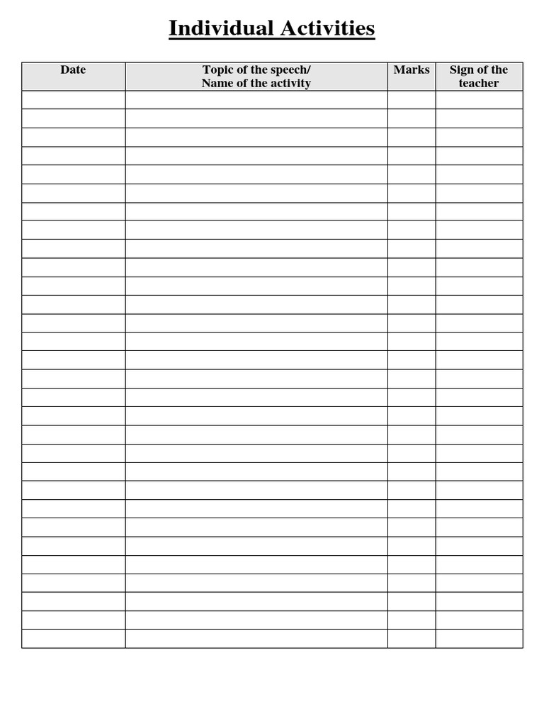 Activity Marks | PDF