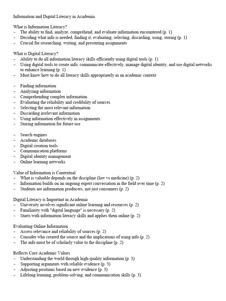 Introduction To Digital Literacy | PDF