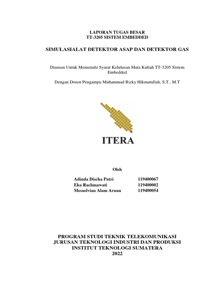 LAPORAN - TugasBesar - Sistem Embedded - Kelompok (Fixx) | PDF