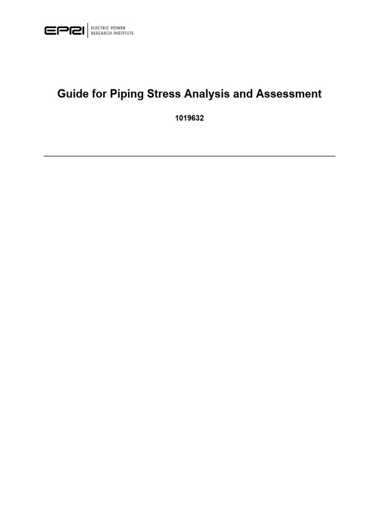 EPRI - Guided For Piping Stress Analysis | PDF | Fracture | Creep (Deformation)