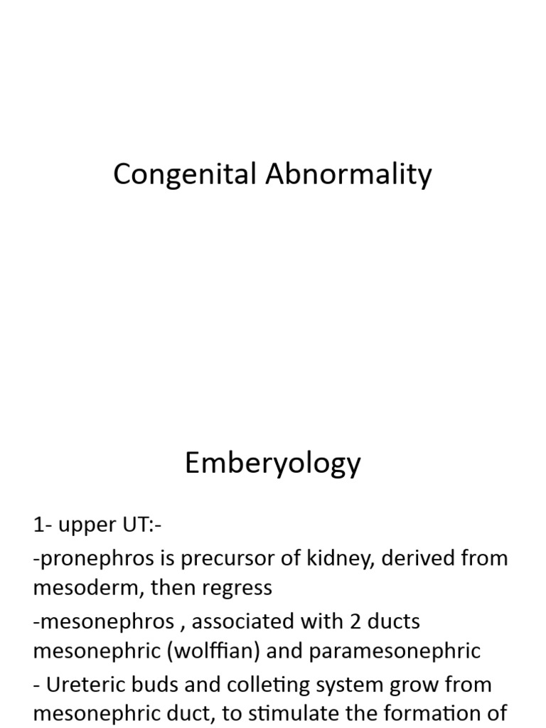 Congenital Abnormality | PDF | Genitourinary System | Urology