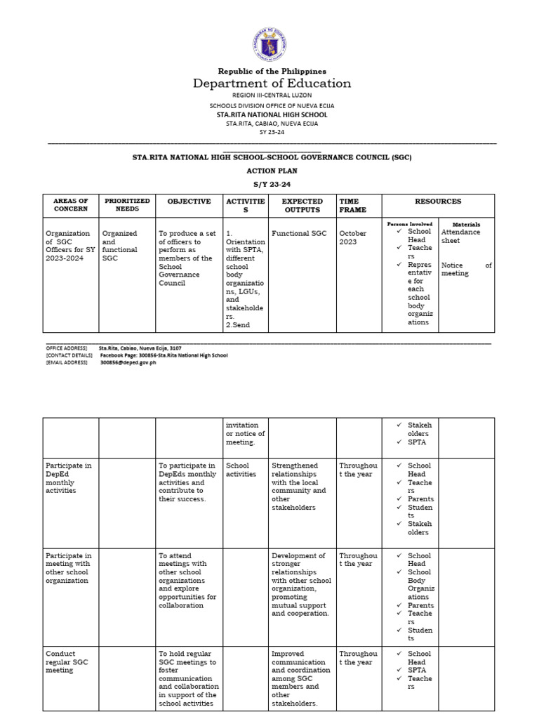 (SGC) Action Plan - Advocacy Plan Template3333BB | PDF