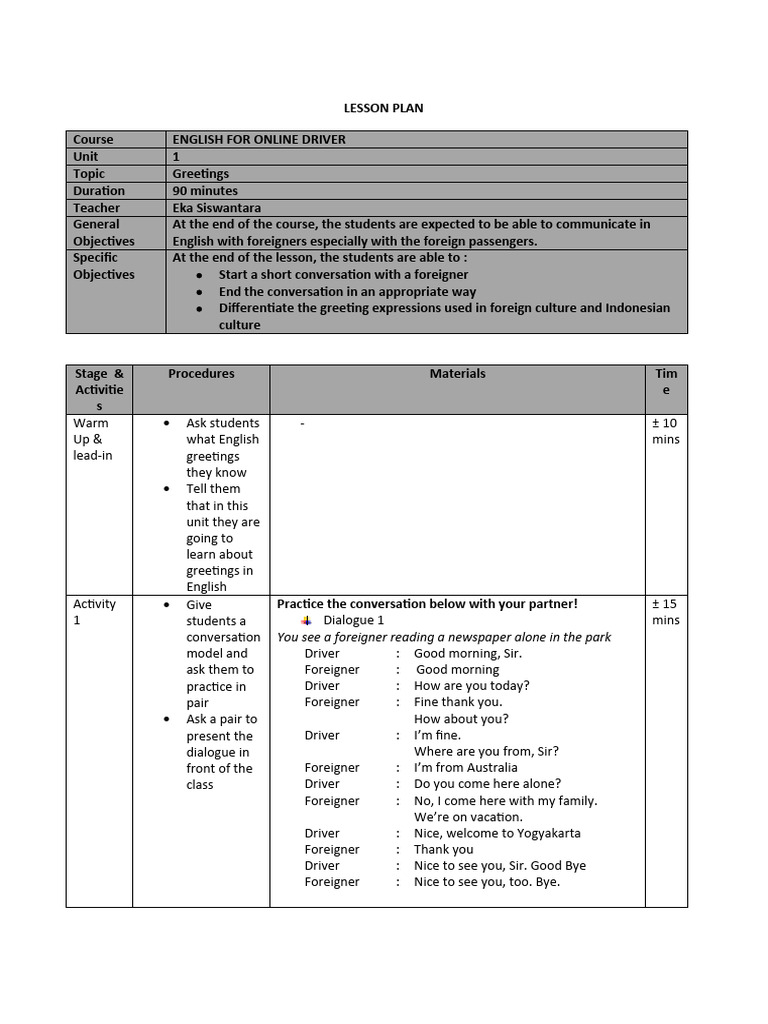 Lesson Plan | PDF | Learning | Linguistics