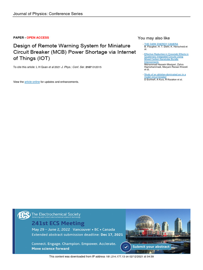 Design of Remote Warning System For Miniature Circ | PDF | Internet Of ...