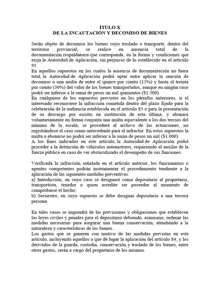 Decomiso y Sanciones en Transporte | PDF | Multa (pena) | Sentencia (ley)