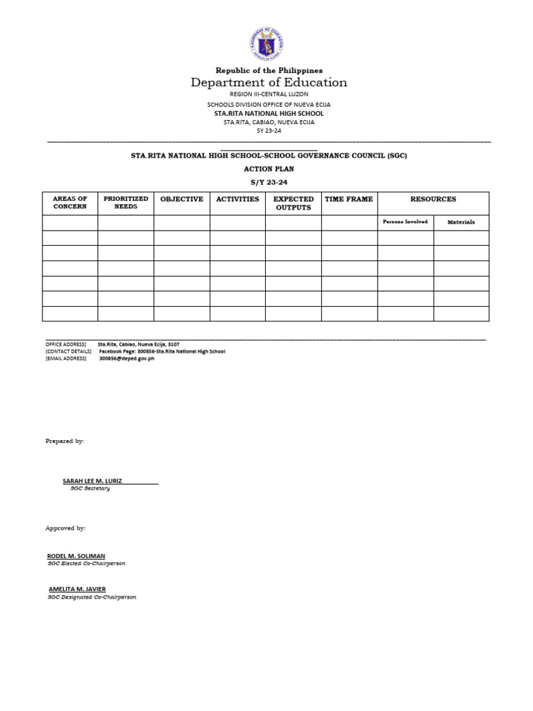 (SGC) Action Plan - Advocacy Plan Template | PDF