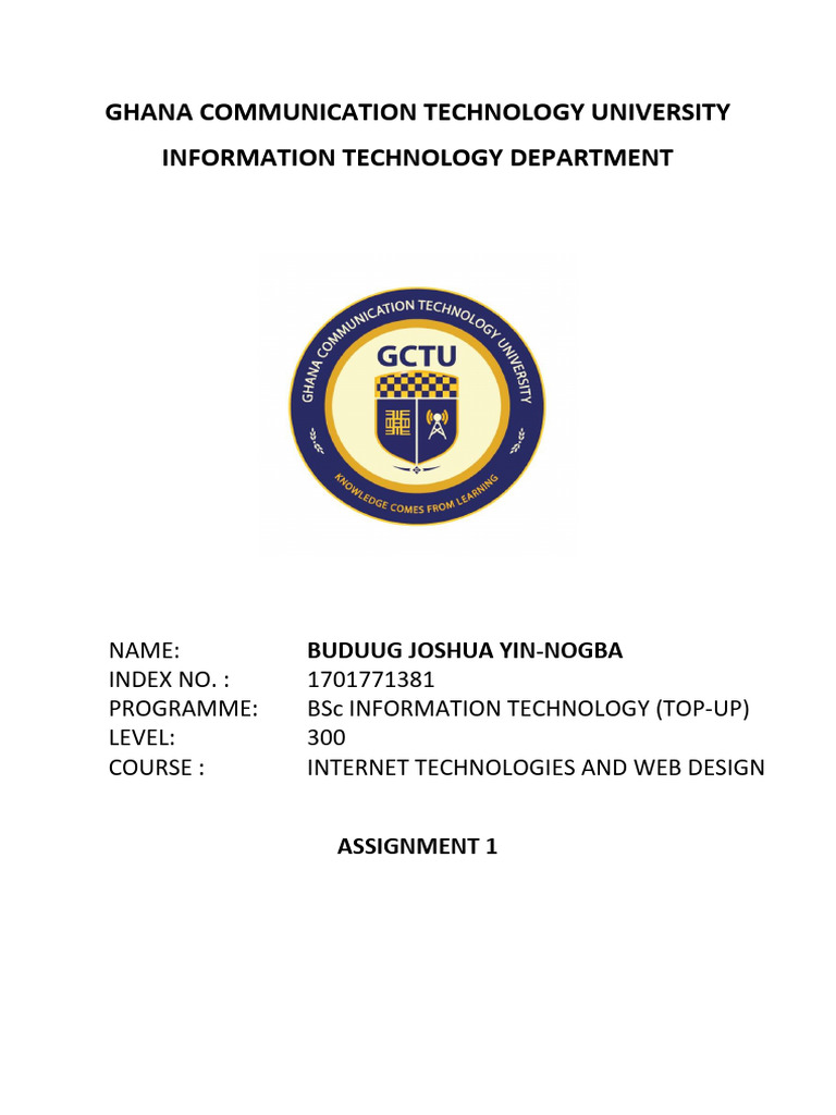 Ghana Communication Technology University Information Technology ...