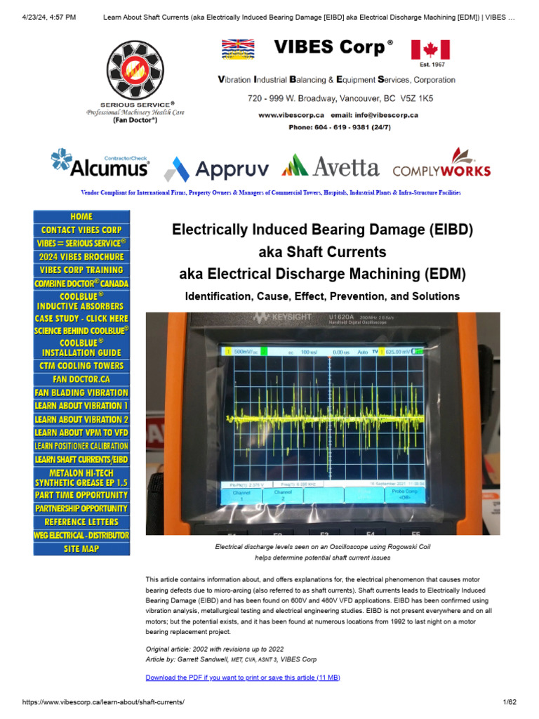Understanding Electrically Induced Bearing Damage | PDF | Electric ...