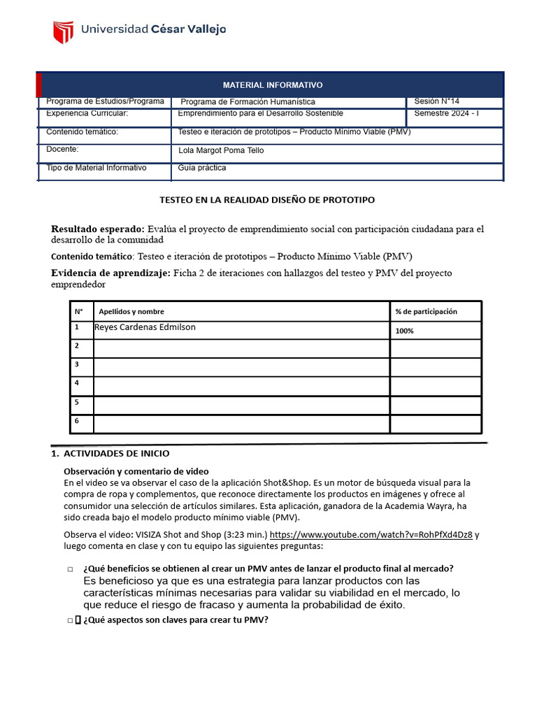 Guia Practica N 14 Docx EDS UCV | PDF | Iniciativa empresarial
