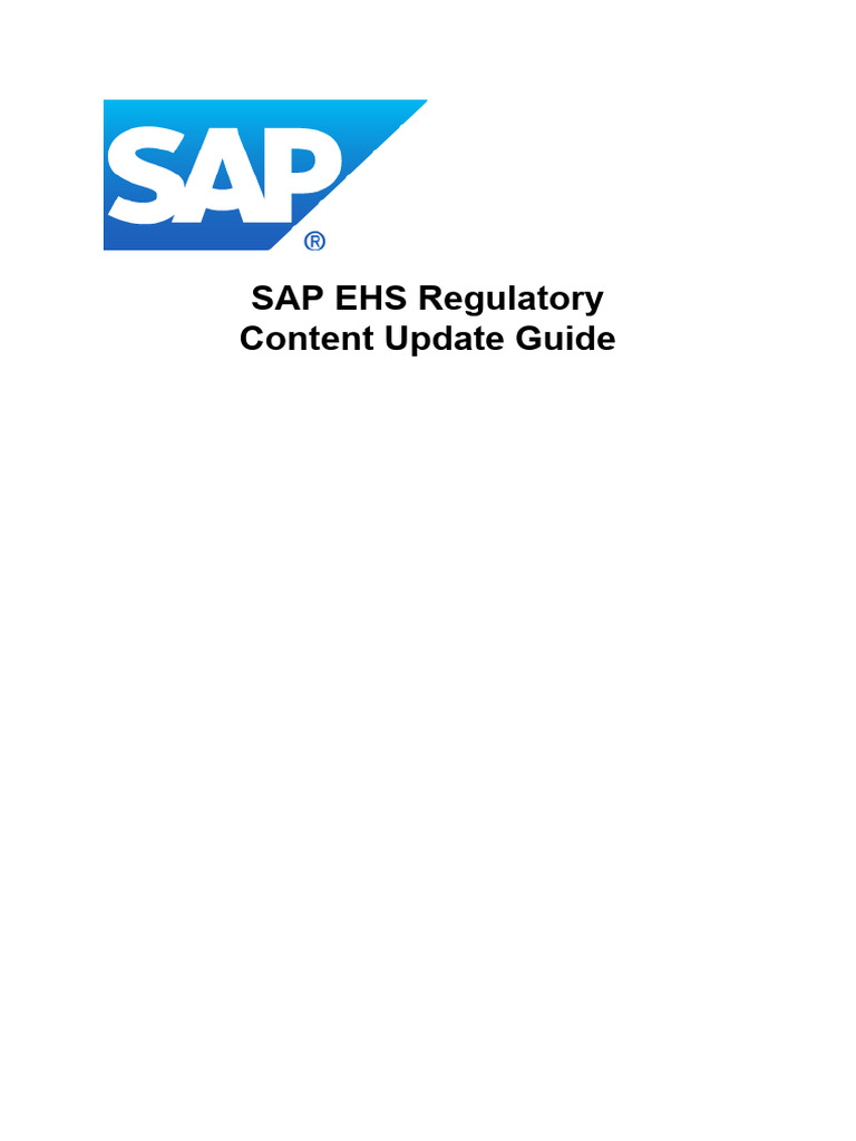 SAP - EHS Regulatory Content | PDF | Computing