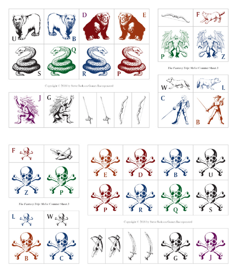 The Fantasy Trip Melee Counter Sheet Cza | PDF