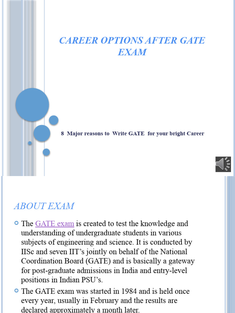Career Options - Gate Exam | PDF | Qualifications | Engineering