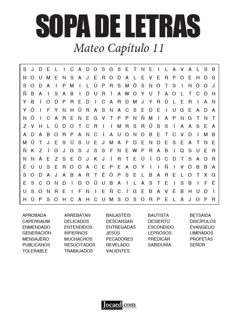 Mateo 11 Sopa de Letras | PDF
