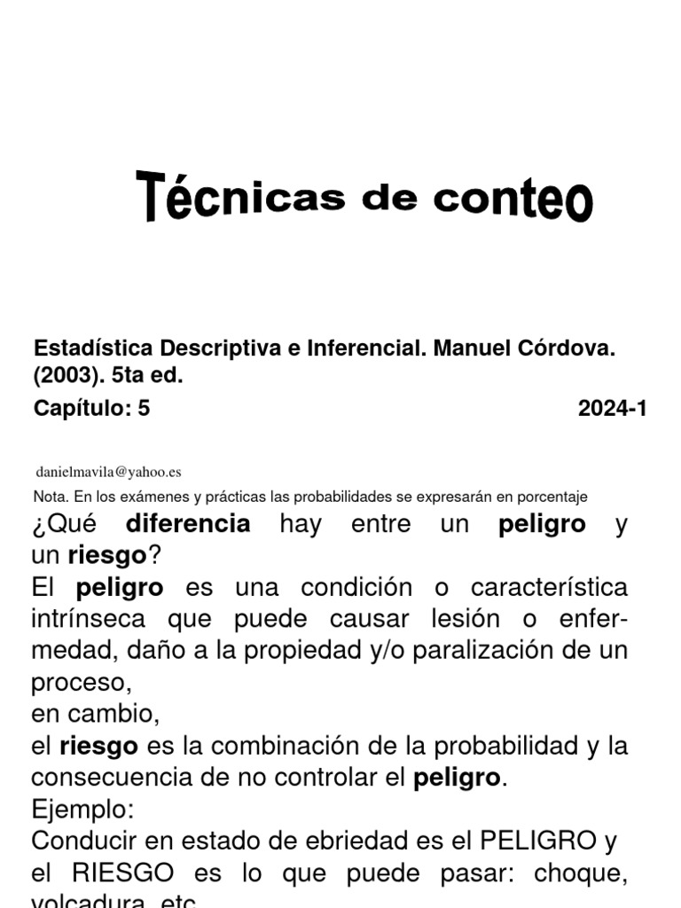 Tecnicas de conteo | PDF | Matemáticas