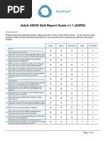 Adult ADHD Self Report Scale ASRS V1.1 | PDF | Attention ...