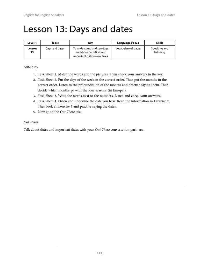 Worksheet No 3 Days and Dates | PDF | License | English Language