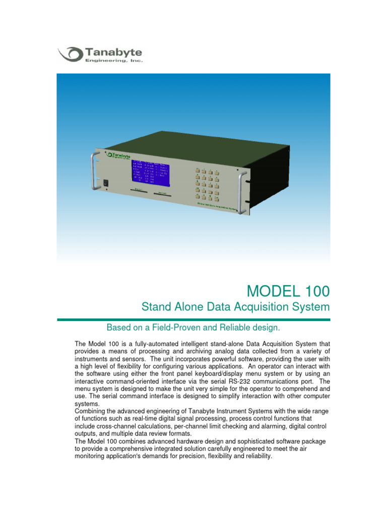 MODEL 100 Brochure | PDF | Data Acquisition | Computing