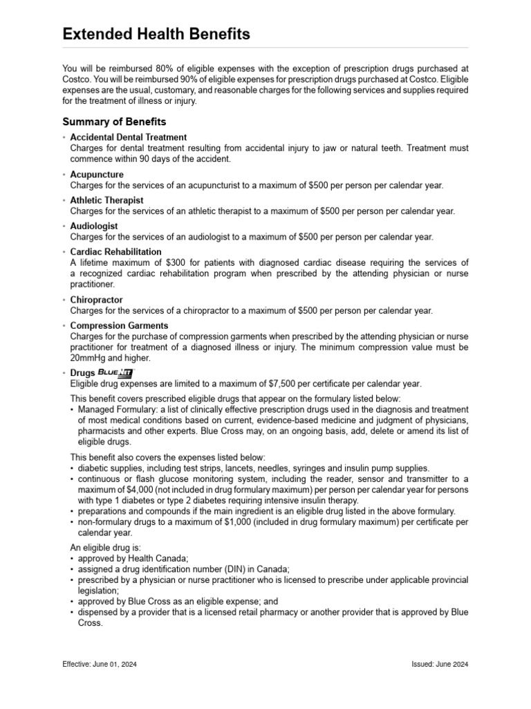 Extended Health Benefits | PDF | Medical Prescription | Physical Therapy